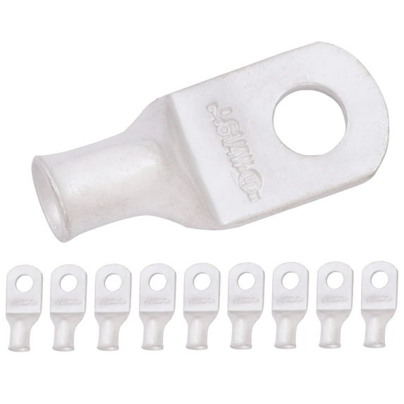 JUNCHI-Heavy Duty Tinned Copper Lugs, 6 Awg, 1/4 (Wide Pad) Inch Ring ...