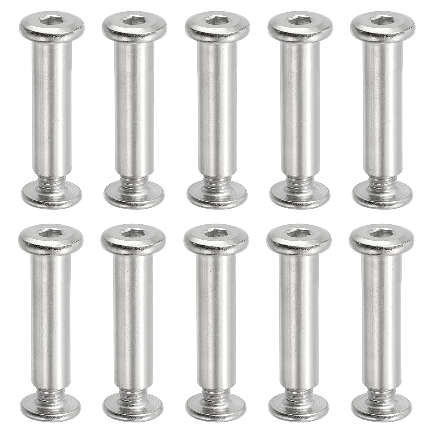 JUNCHI-Hex Chicago Screws, 10 Set Binding Screw Posts M6 x 30 mm ...
