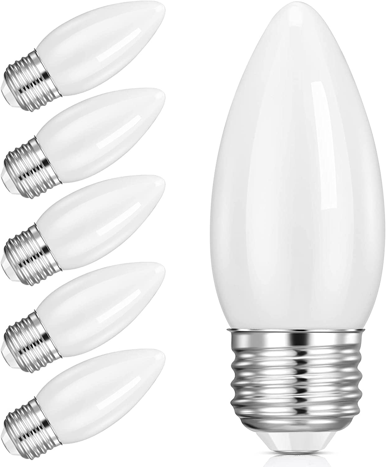 JUNCHI-Hola LED Chandelier Bulb Dimmable Lamp Bulb E26 Base, 360 Beam ...