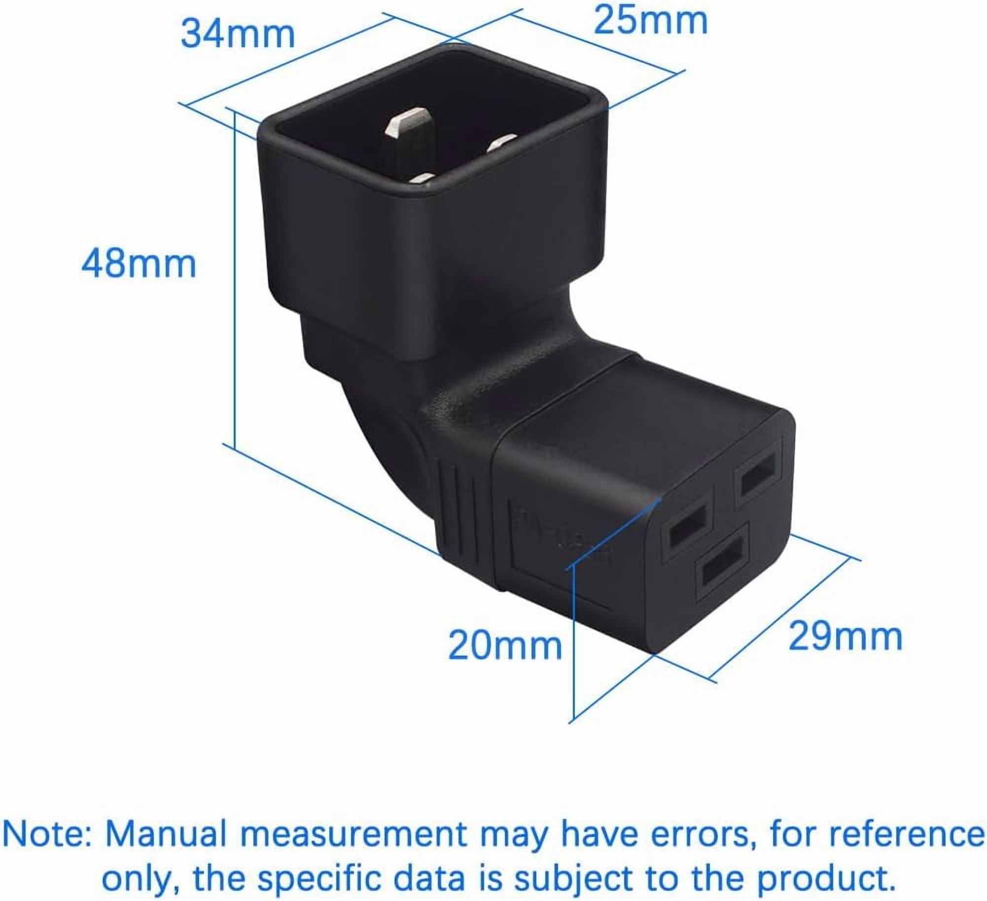 JUNCHI-IEC320 C20 to C19 AC Power ConverterPDU/UPS C20 Male Plug to C19 ...