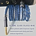JUNCHI-IEM Replacement Cable, 16 Core Silver Plated Earphone Upgraded ...