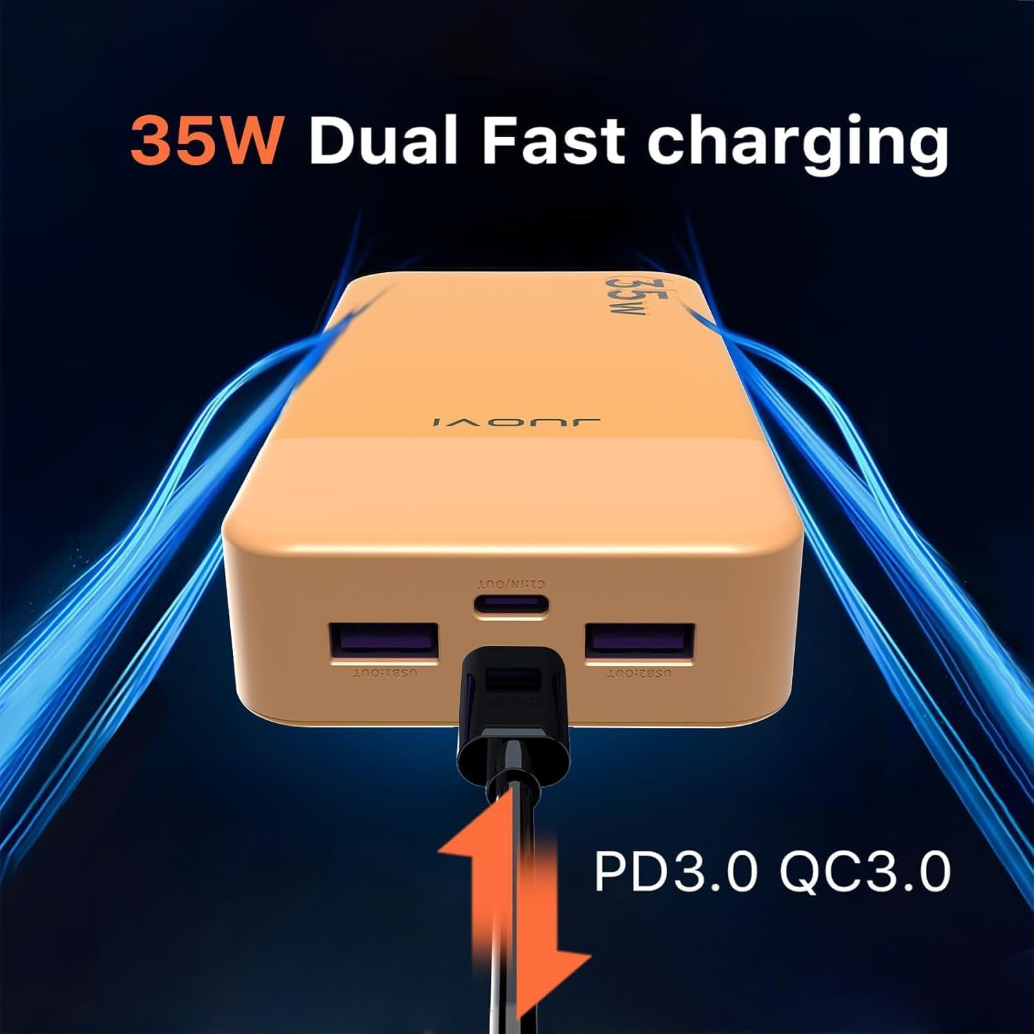 JUNCHI-J2651 Portable Charger, 35W 20000mAh USB C in & Out Power Bank ...