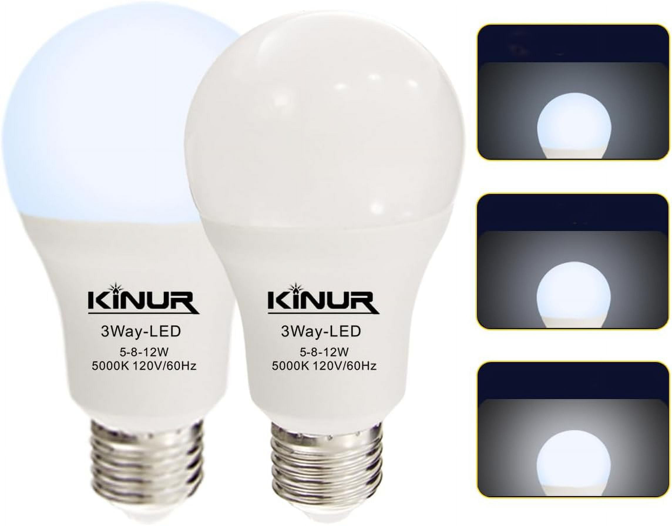 JUNCHI-LED 3-Way Light Bulbs 30/70/100 Watt Equivalent, 5000K Daylight ...