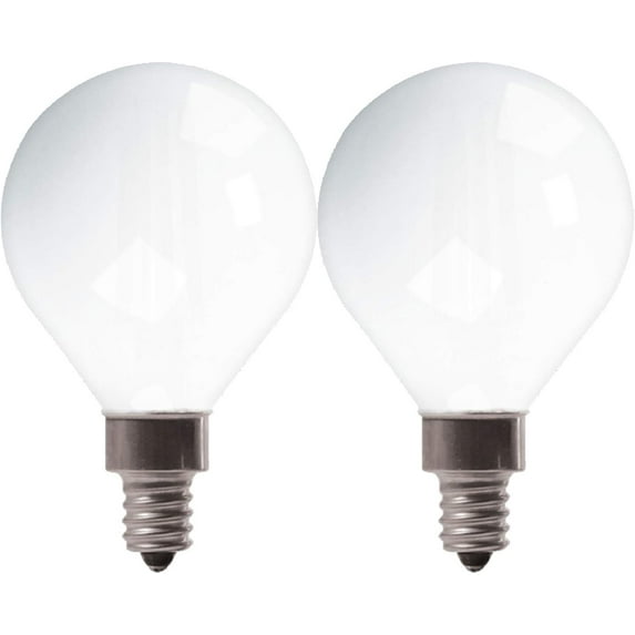 JUNCHI-LED Light Bulbs, 60 Watt, Soft White, G16 Globe Bulbs, Frosted ...