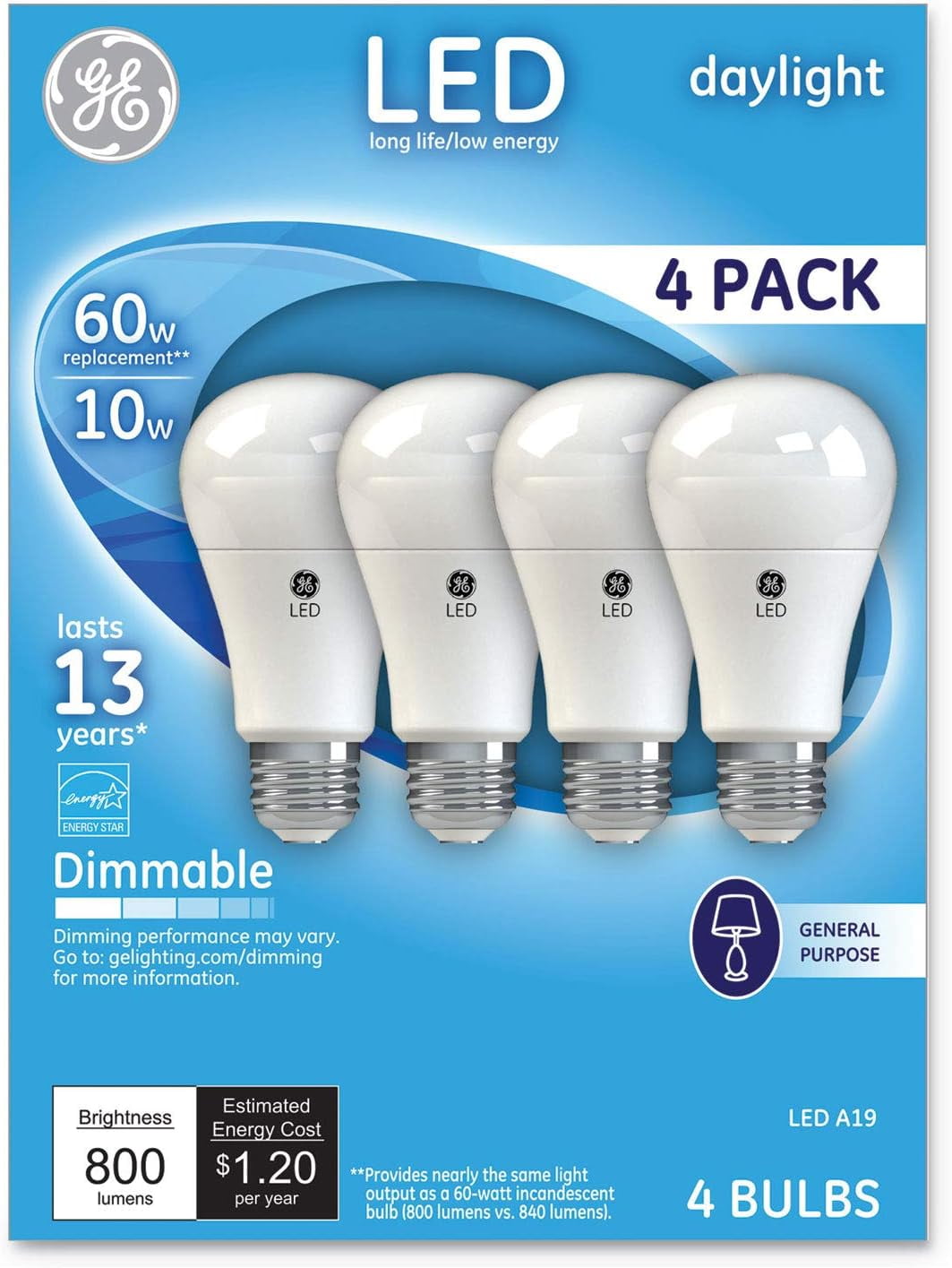 JUNCHI-Lighting LED Standard Light Bulbs, 10 Watts (60 Watt Equivalent ...