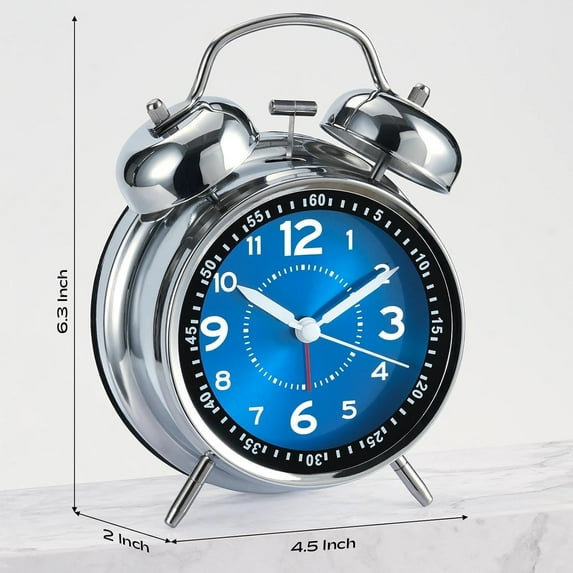 JUNCHI-Loud Alarm Clock for Heavy Deep Sleepers, 4.5 Inches Analog ...