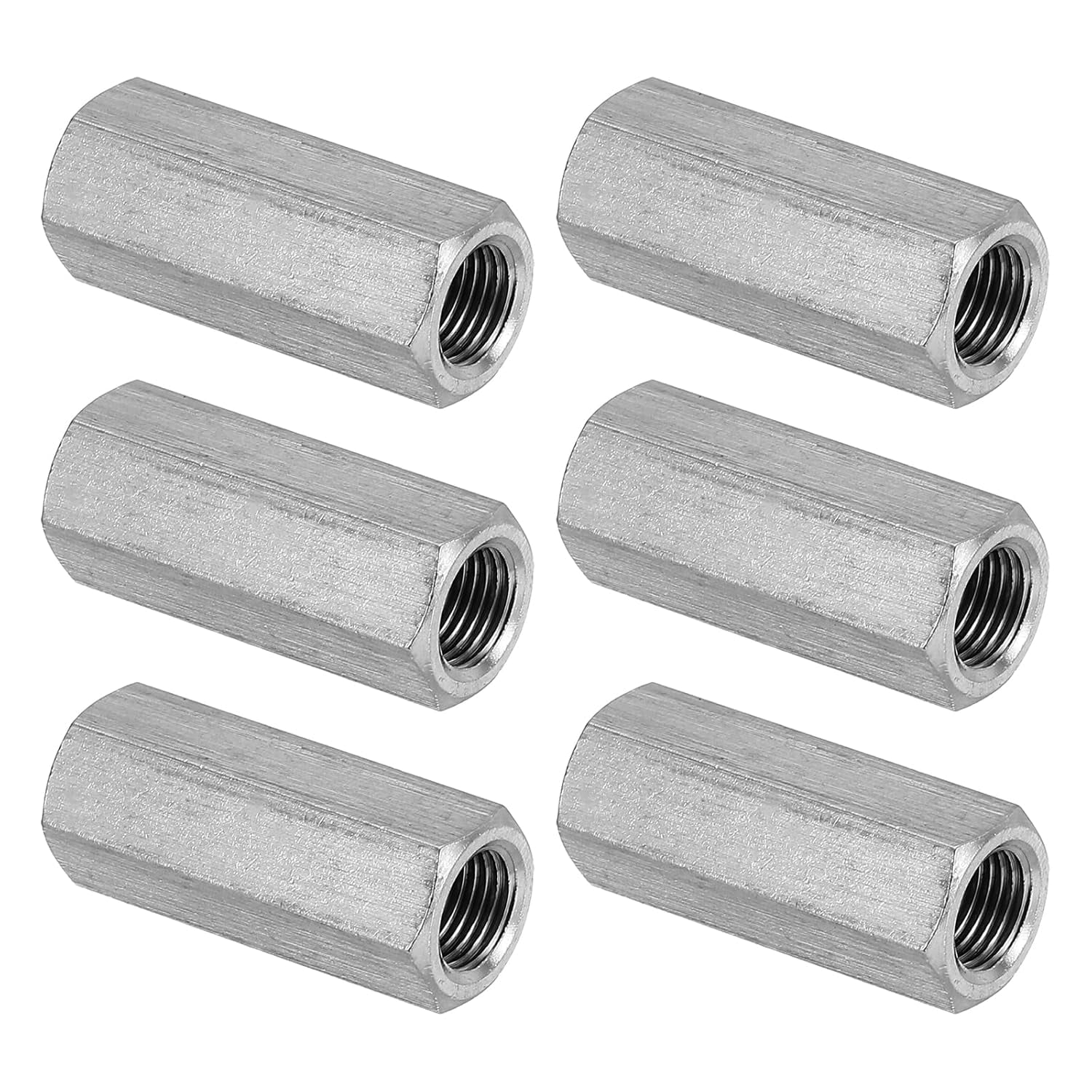 JUNCHI-M10 x 1-Pitch 304 Stainless Steel Hex Coupling Nuts, 6Pcs 35mm ...