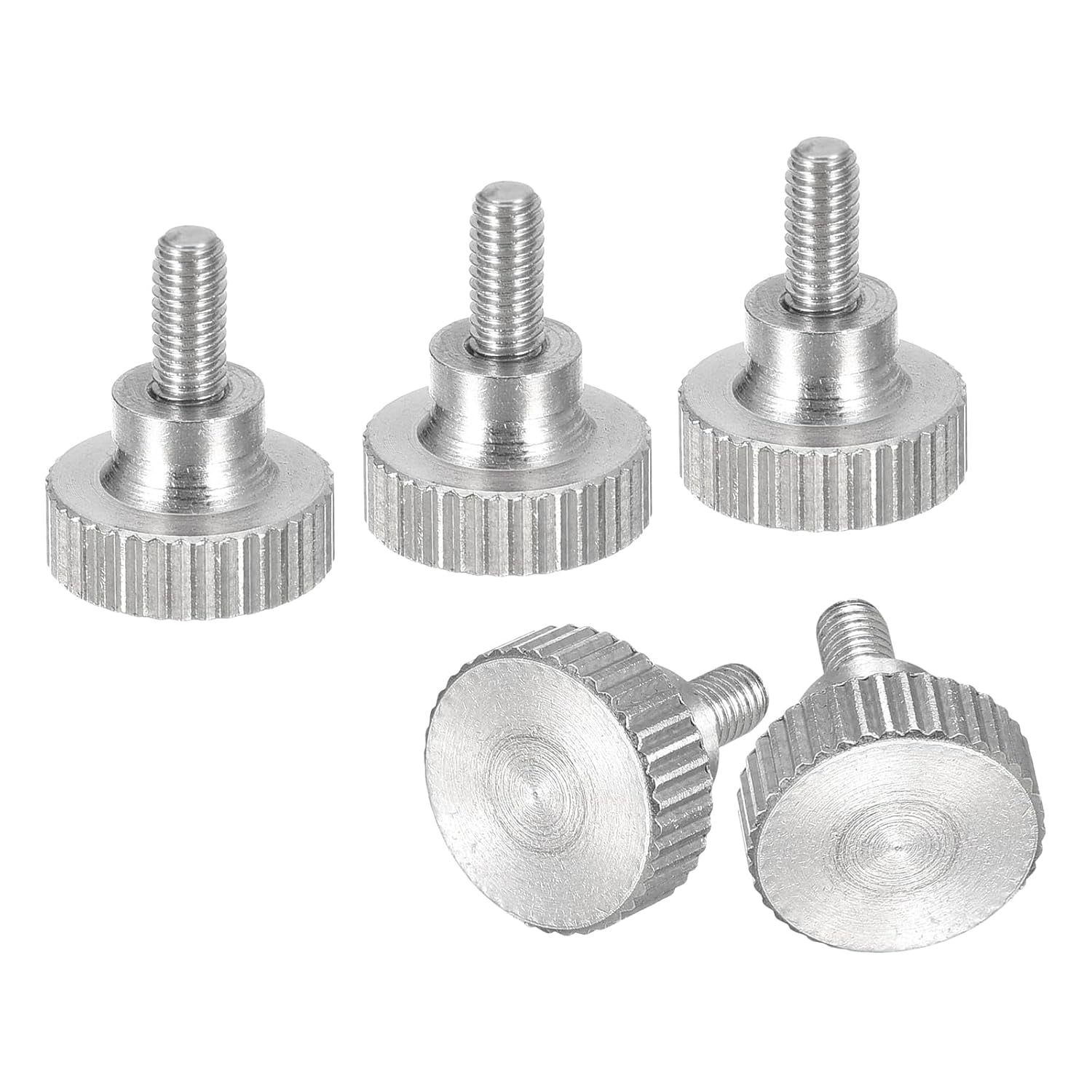 JUNCHI-M3x6mm Knurled Thumb Screws, 5pcs 304 Stainless Steel Flat ...