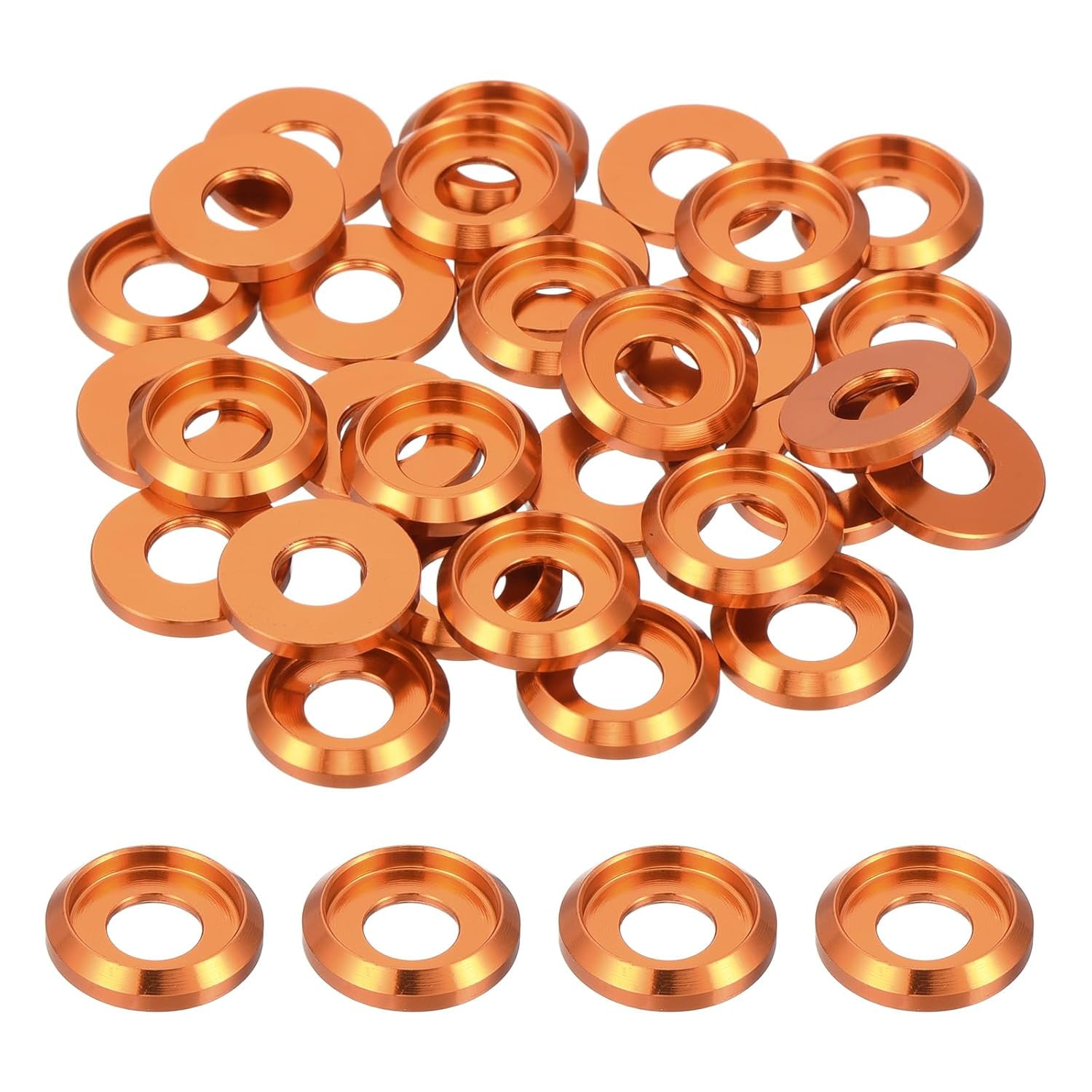 JUNCHI-M5 Cone Cup Countersunk Washers,Hole Dia 5mm/0.2" Aluminum ...