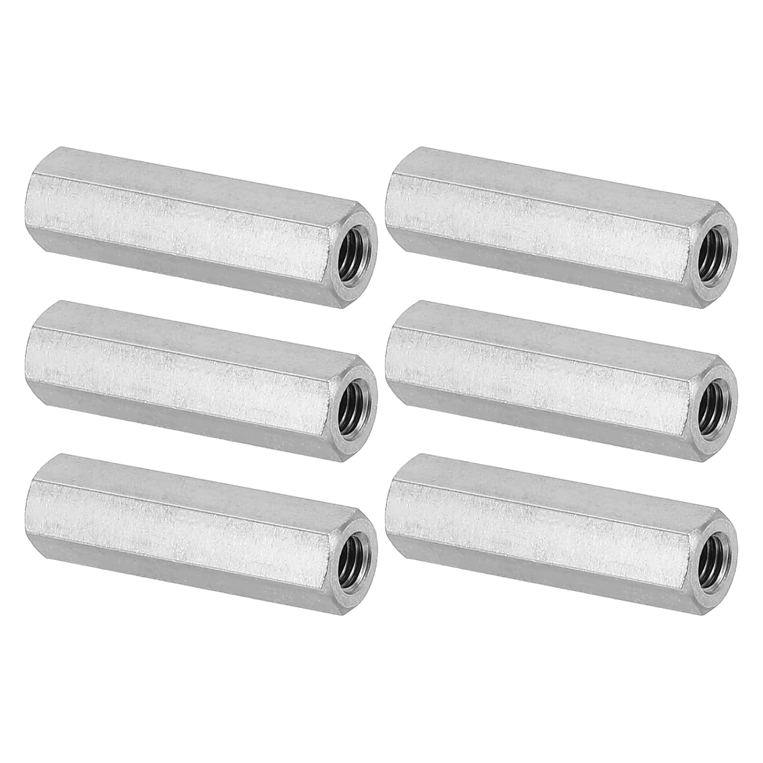 JUNCHI-M5 x 0.8-Pitch 304 Stainless Steel Hex Coupling Nuts, 6Pcs 30mm ...