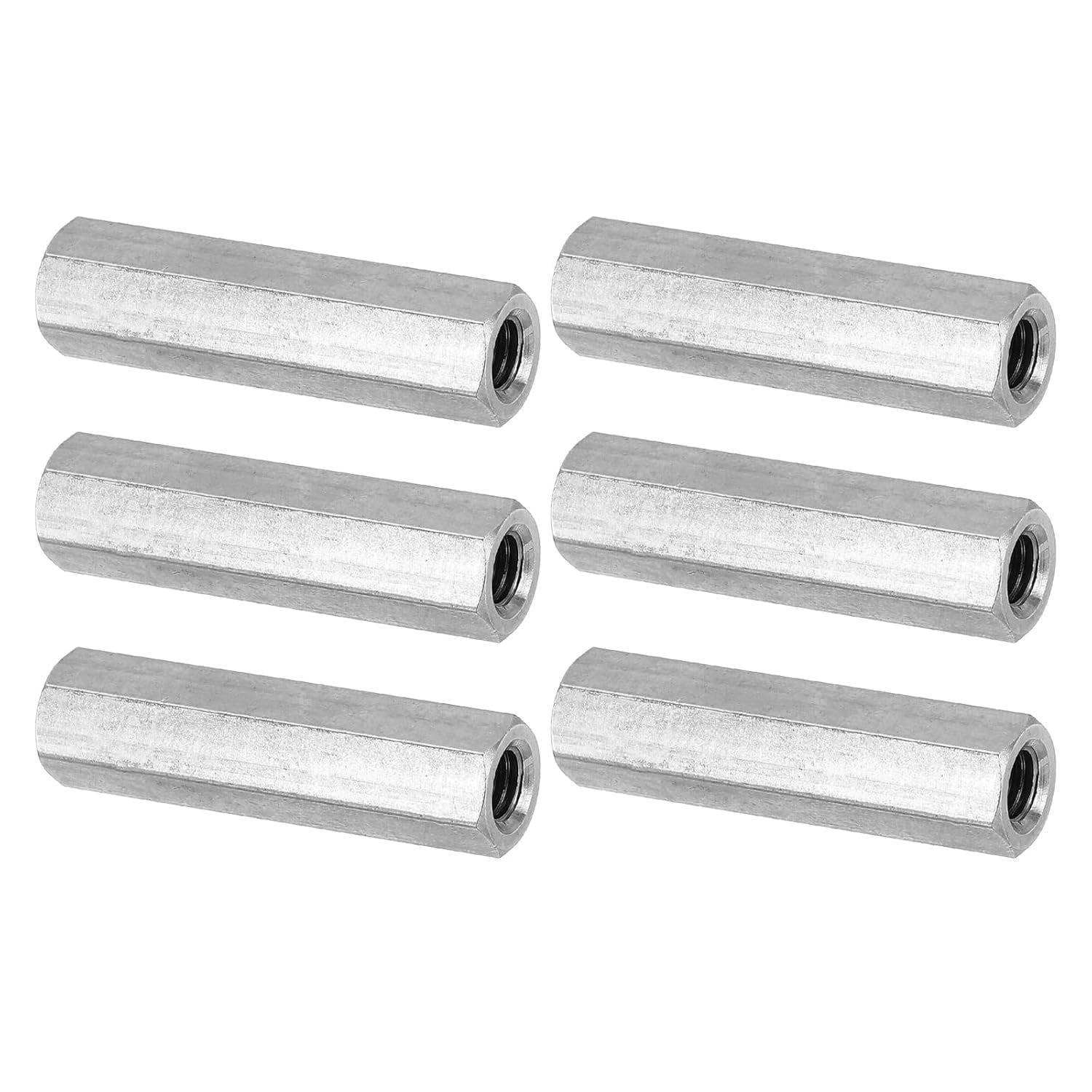 JUNCHI-M6 x 1-Pitch 304 Stainless Steel Hex Coupling Nuts, 6Pcs 40mm/ 1 ...