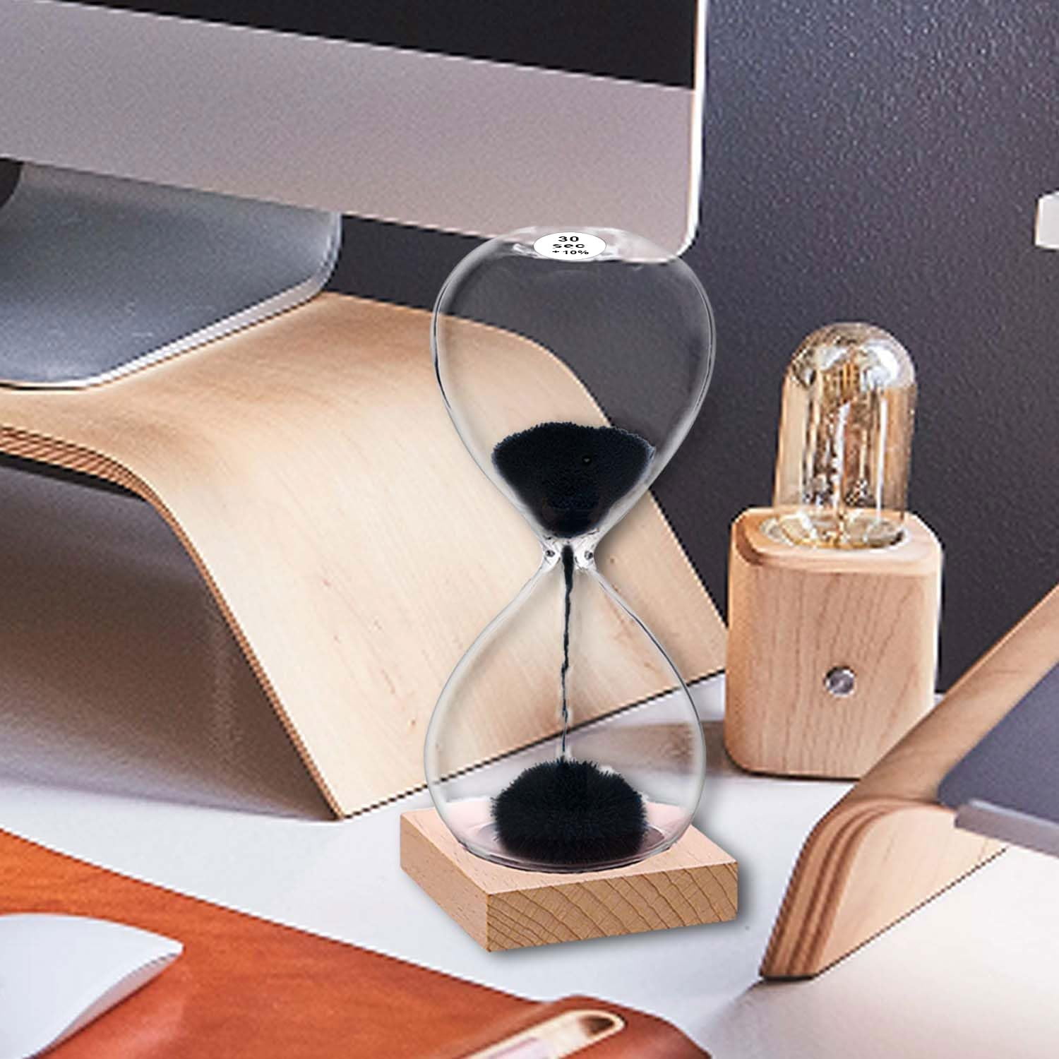 JUNCHI-Magnetic Hourglass 30sec Sand Timer: Large Sand Clock 30 Seconds ...