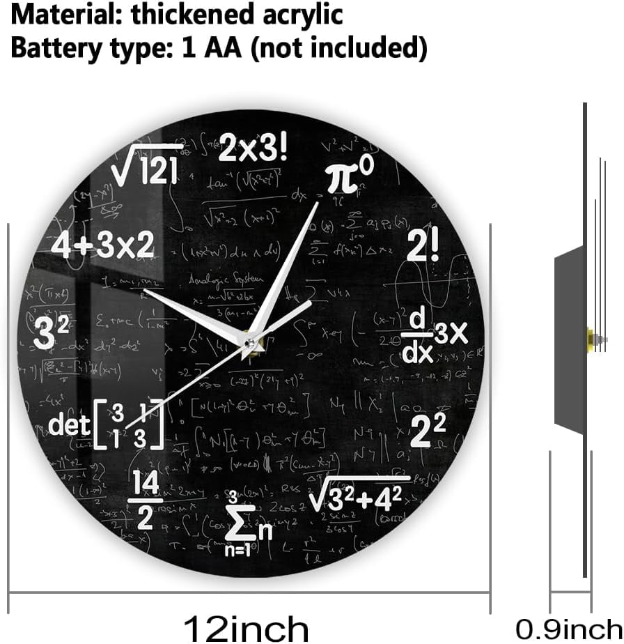 JUNCHI-Math Equations and Notations Mathematics Chalkboard Geek Battery ...