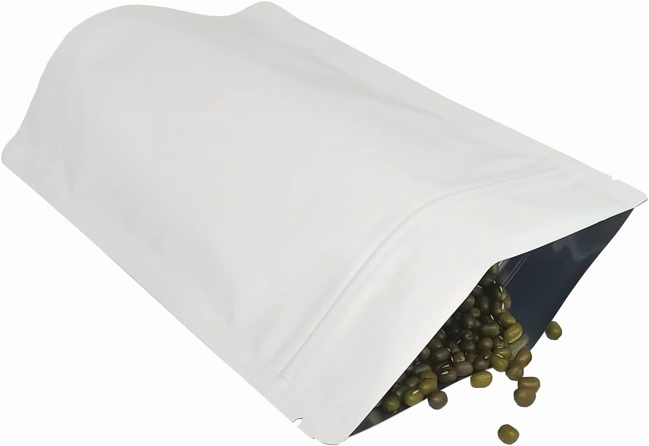 JUNCHI-Matte White Resealable Food Storage Pouches Zip Lock Aluminum ...