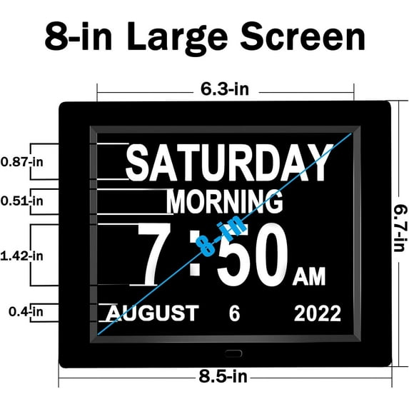 JUNCHI-Medication Reminder Day Date Time of The Week Clock Digital ...