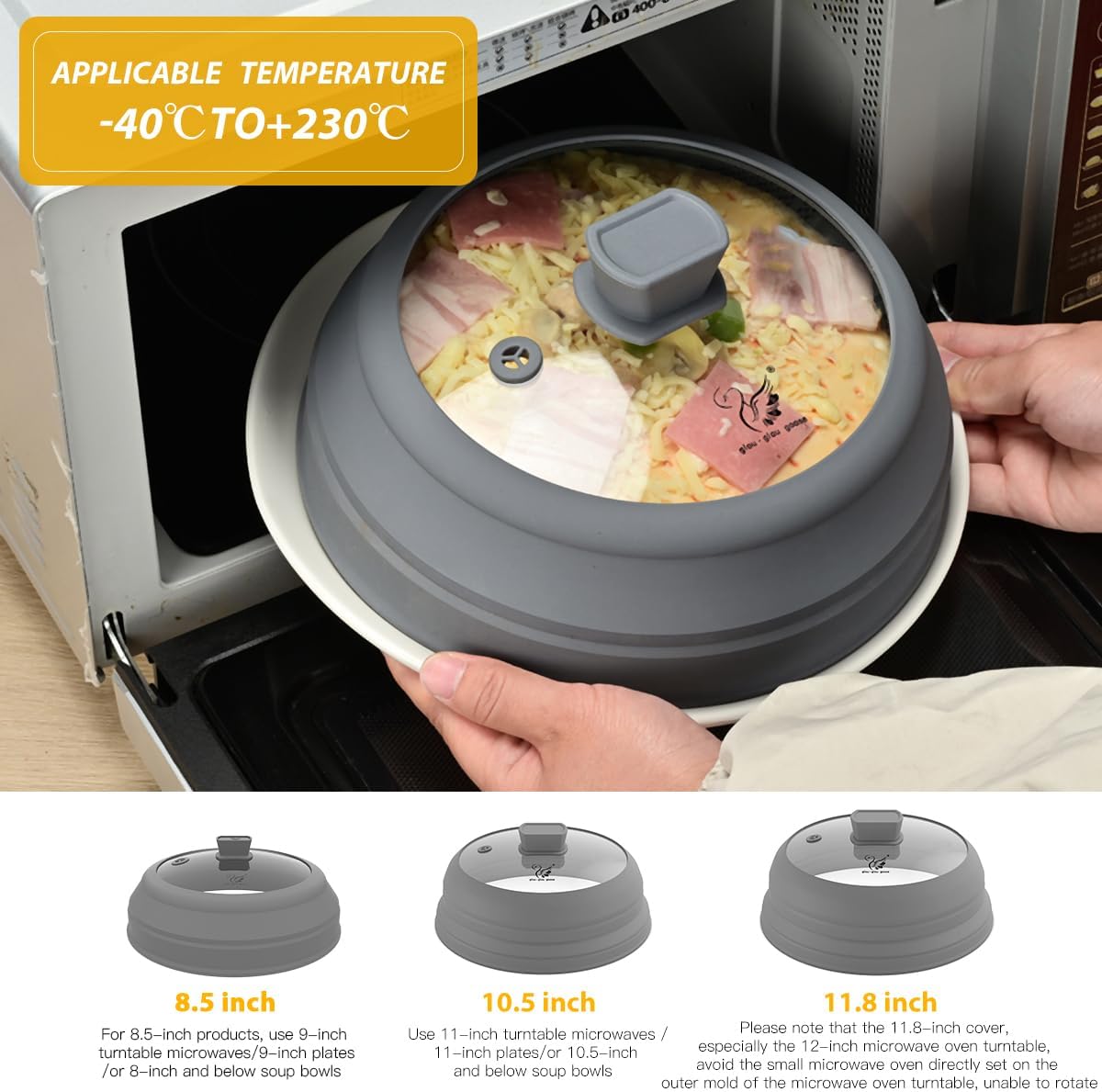 JUNCHI-Microwave Splatter Cover Glass Splatter Guard Lid with ...
