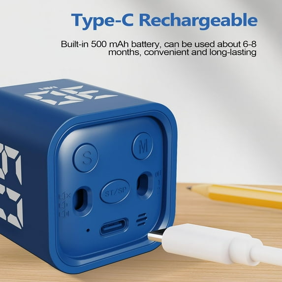 JUNCHI-Multi-Function Cube Timer, 5/10/30/60 Min & Custom Count Down ...