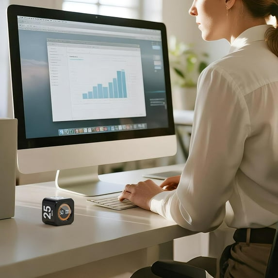 JUNCHI-Office Desk Timer Cube, Visual Pomodoro Timer with Gravity ...