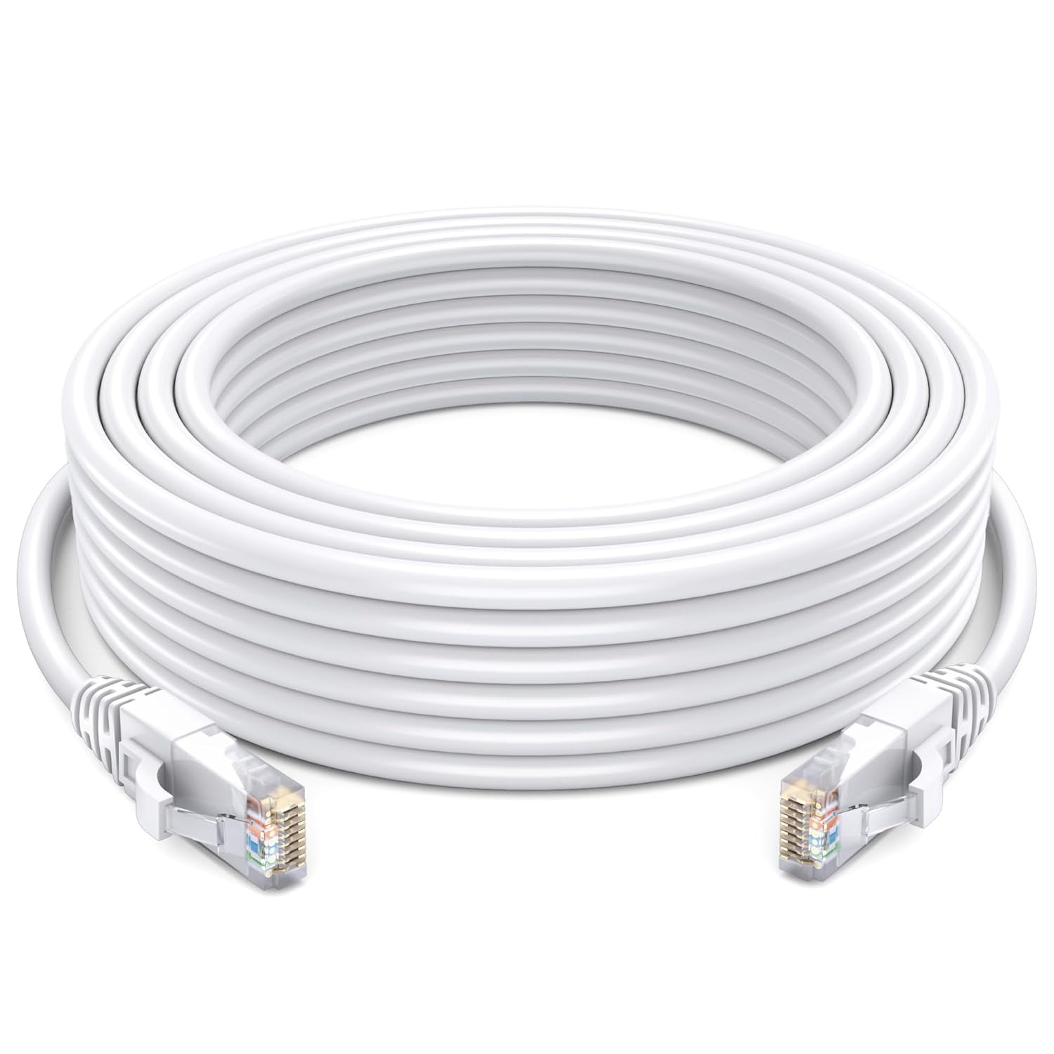 JUNCHI-Outdoor Ethernet Cable 25ft - CAT6 LAN Network Cable, Waterproof ...