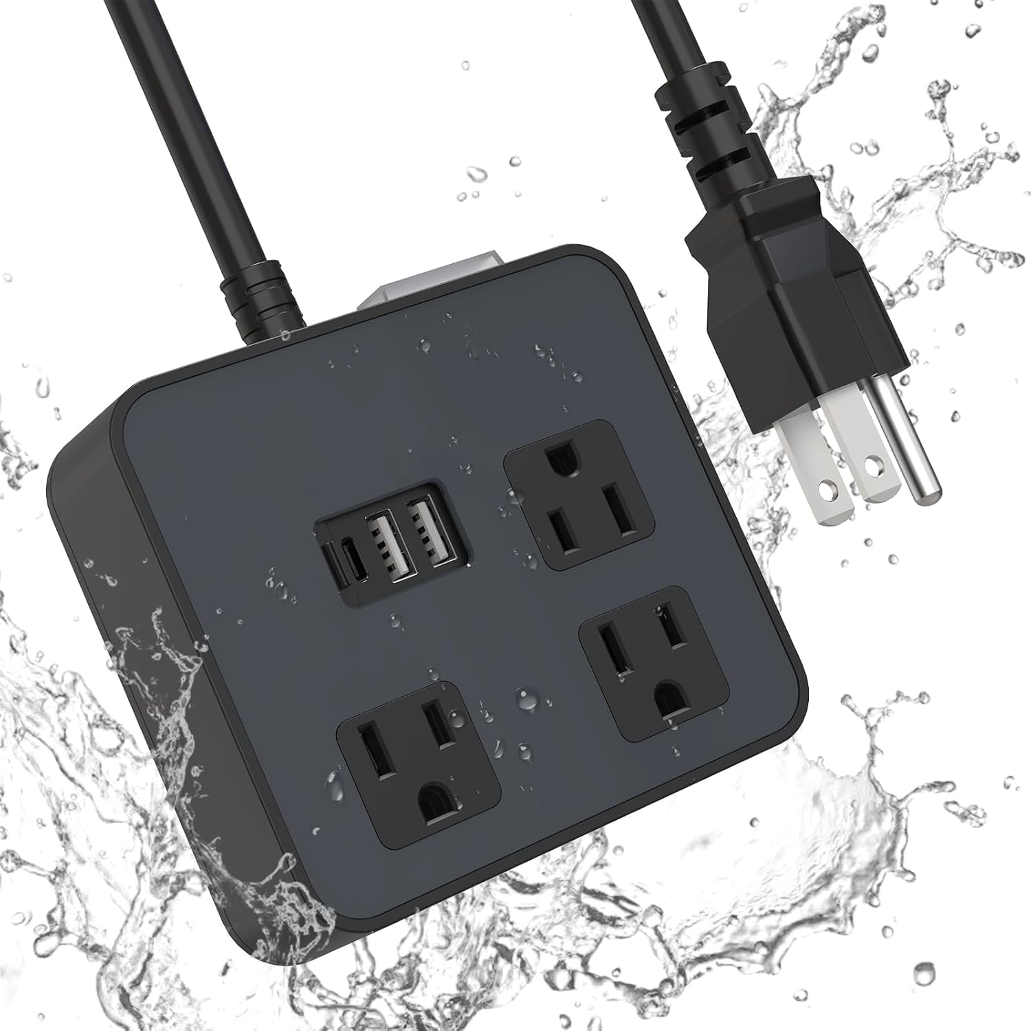 JUNCHI-Outdoor Power Strip Weatherproof, IPX6 Waterproof Surge ...
