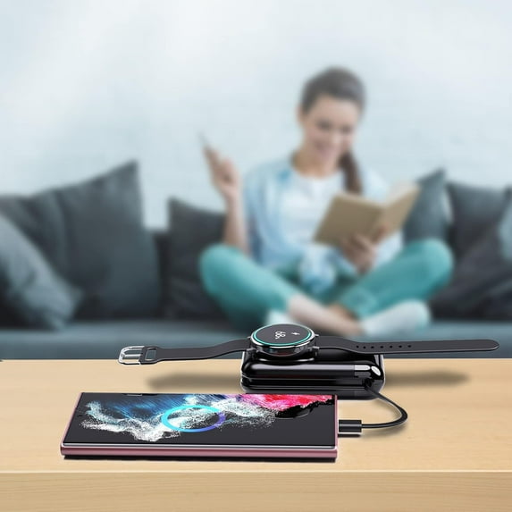 JUNCHI-Portable Watch Charger, 6000mAh 2 in 1 Portable Charger for ...