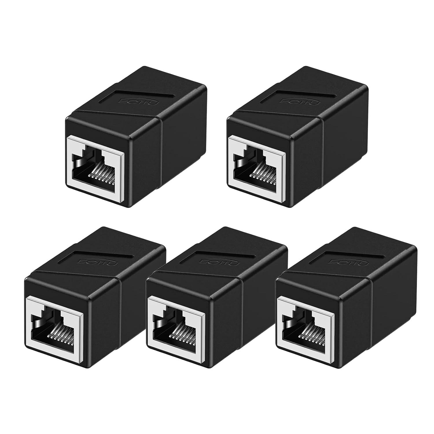JUNCHI-RJ45 Coupler, 5 Pack Female to Female Ethernet Adapters, 8-Pin Modular Straight Through ...
