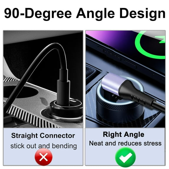 JUNCHI-Right Angle USB C Splitter Coiled Cable, 90Degree USB Type C to ...