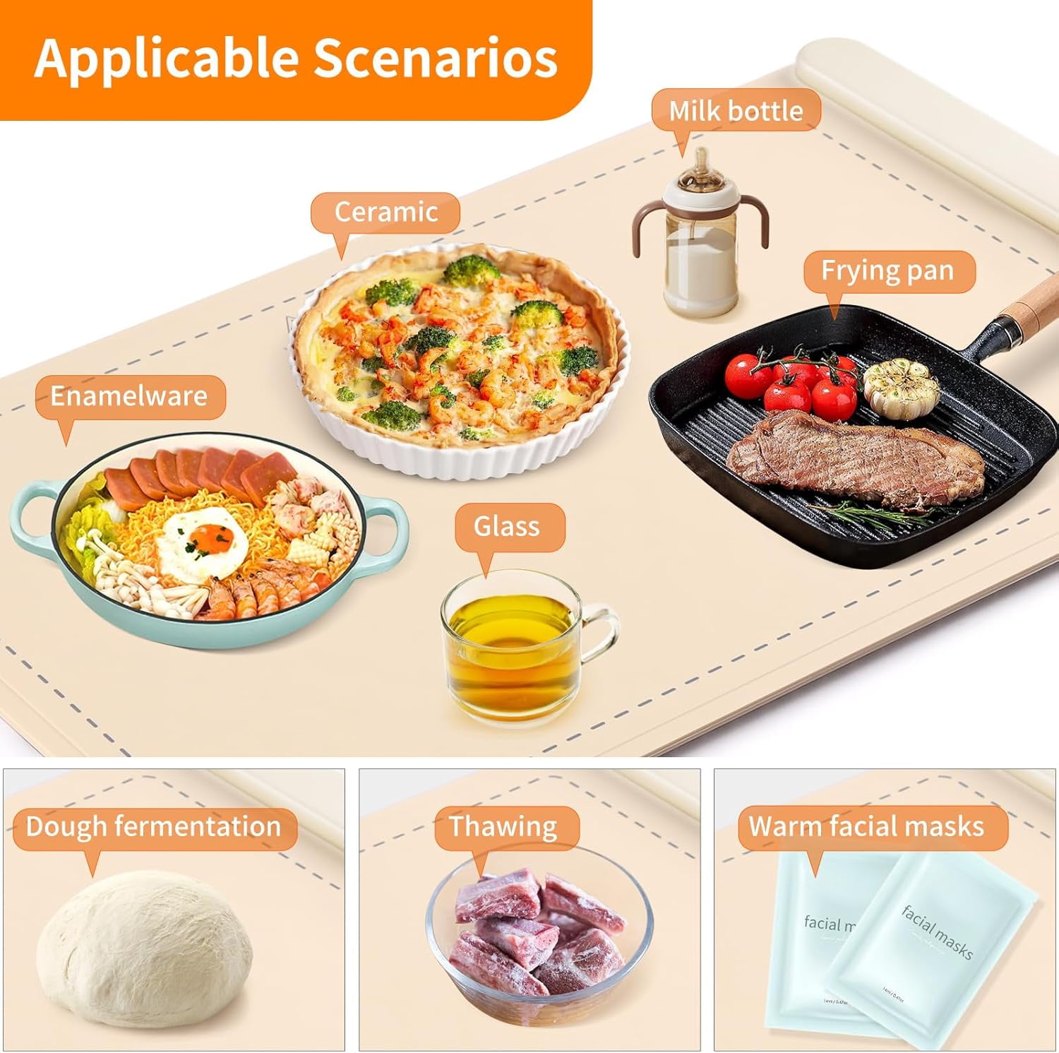 JUNCHI-Rollable & Portable Electric Warming Tray,Upgreaded Graphene ...