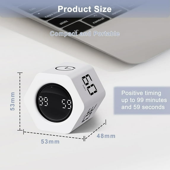 JUNCHI-Rotating Pomodoro Timer 1 5 10 30 60 Min Preset, Hexagon ADHD ...