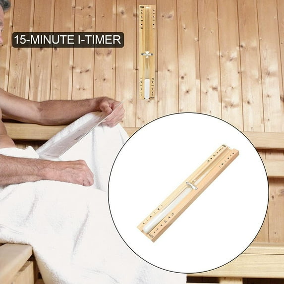 JUNCHI-Sauna Hourglass Sand Timer, Beech Wood 15 Minutes Accurate Hour ...