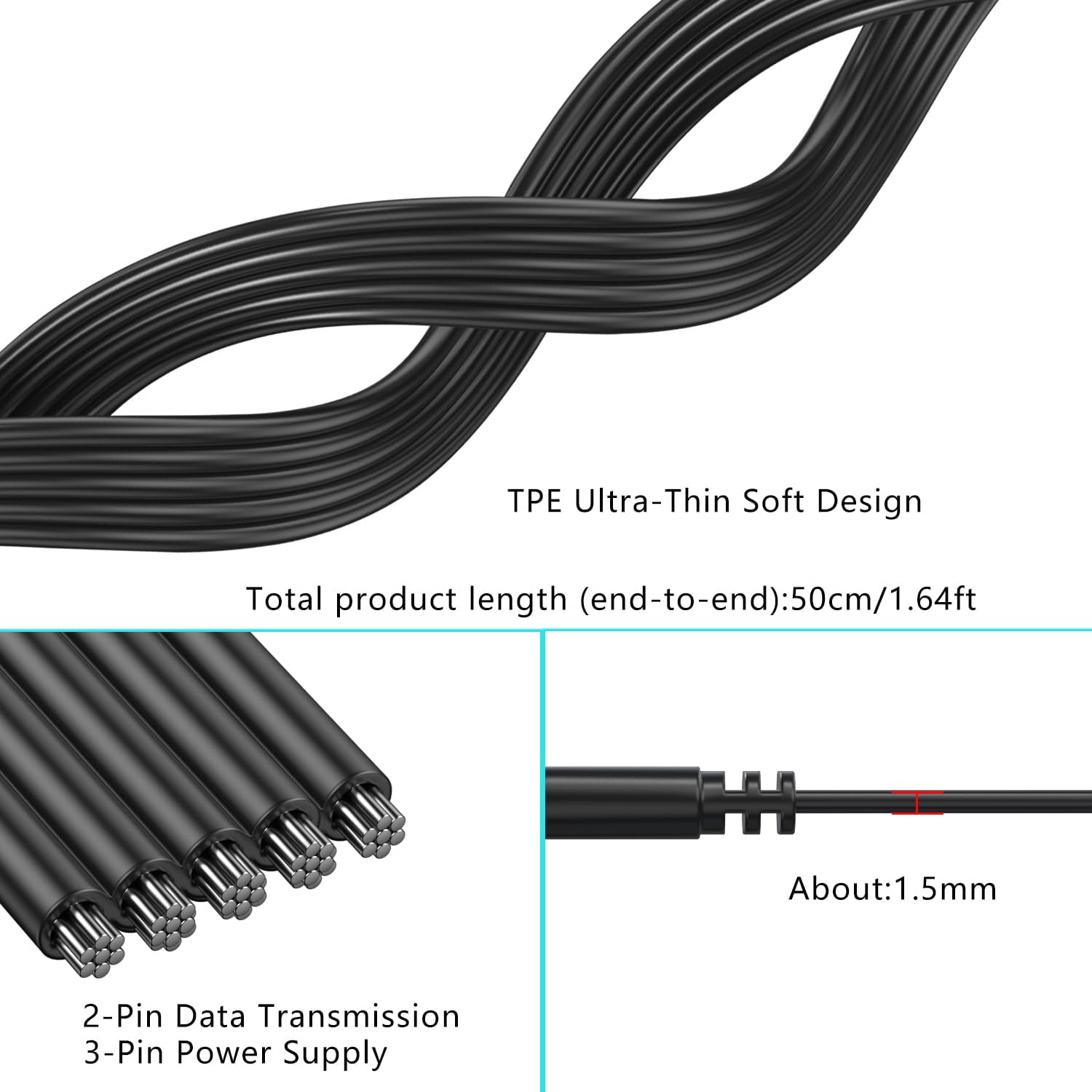 JUNCHI-Short 90 Degree USB Type C 2.0 Flat Cable,PD 65W USB C 2.0 Fast ...