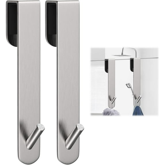JUNCHI-Shower Door Hook, Extended Length Frameless Shower Door Hook (7 ...