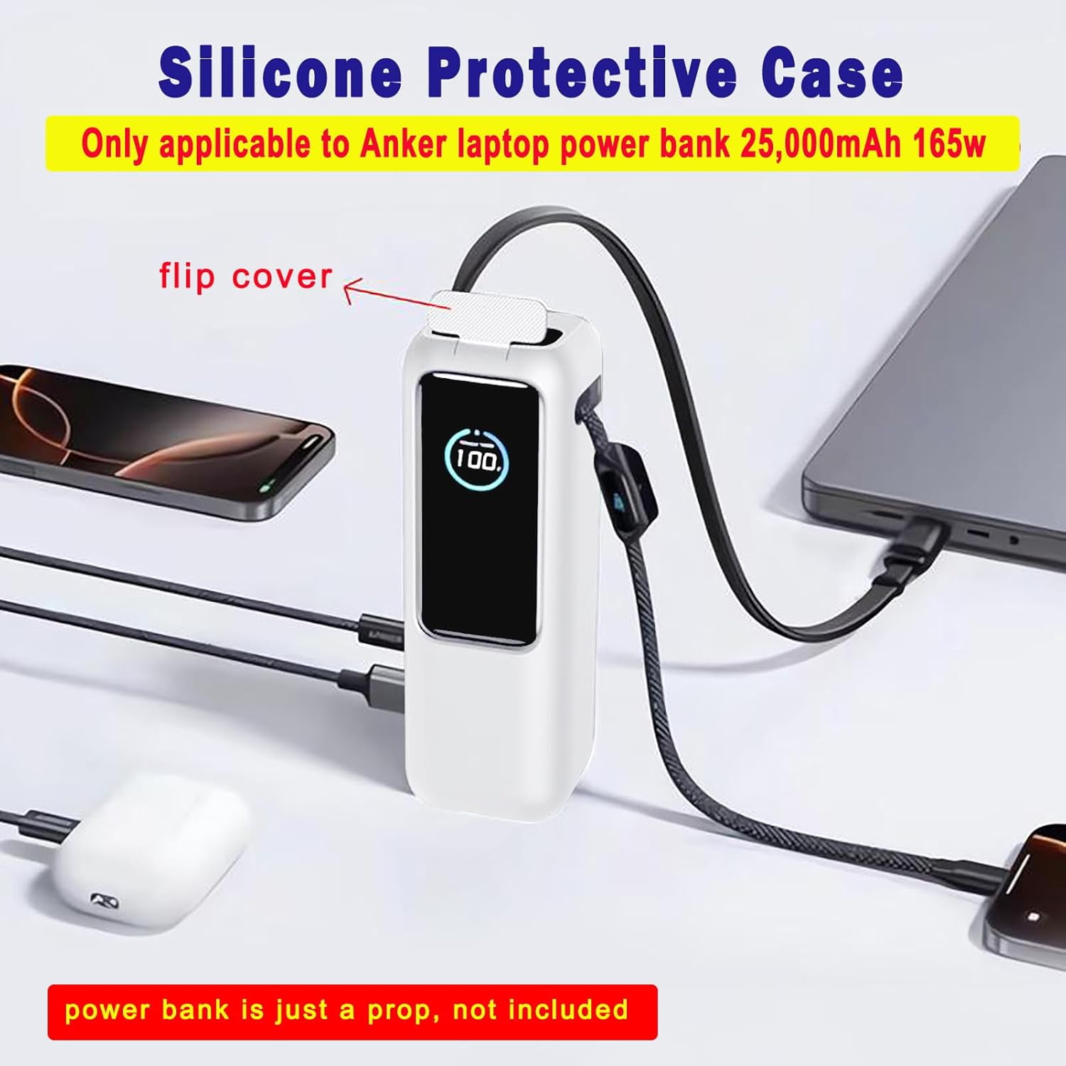 JUNCHI-Silicone Case for Anker 165w Power Bank - Protective Cover for ...