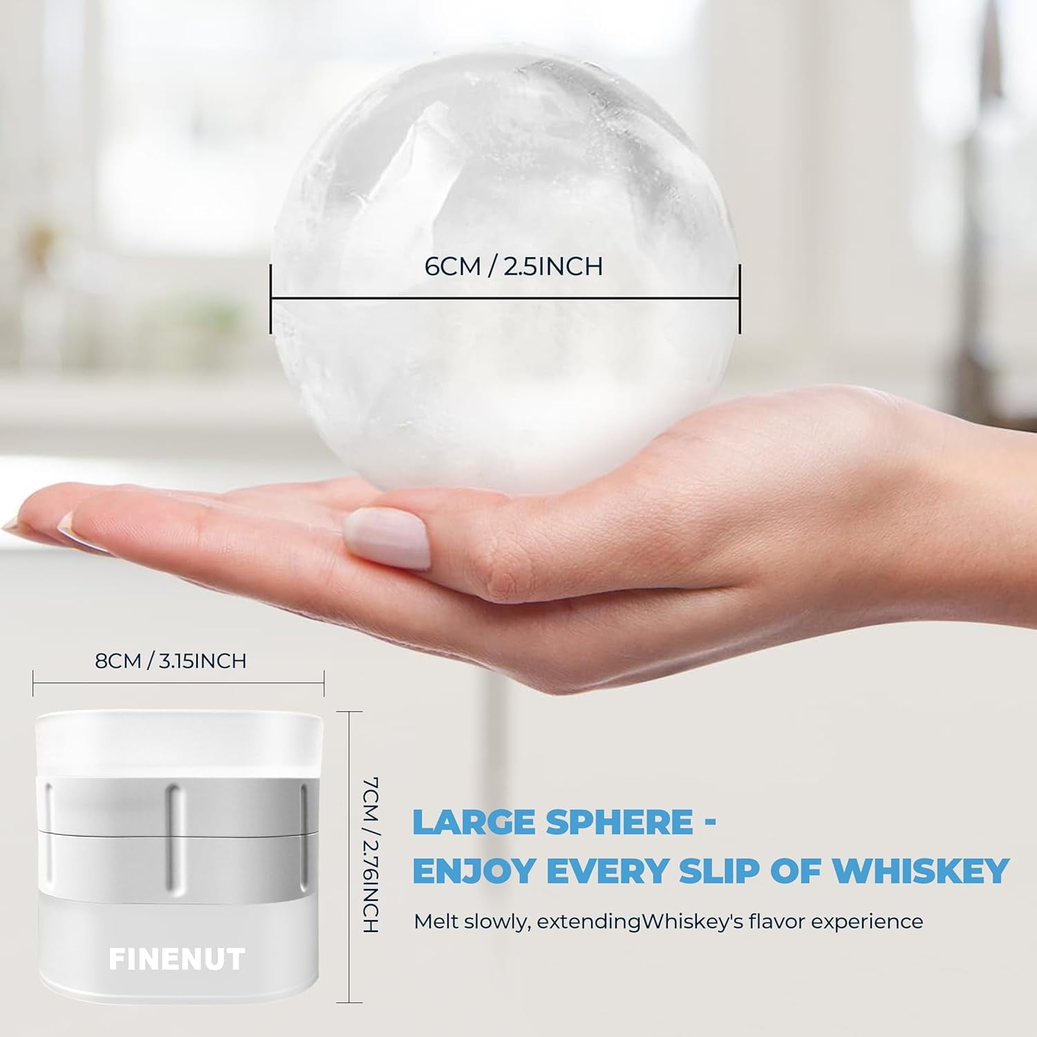 JUNCHI-Silicone Ice Ball Mold with Lid, 4 Pack \u2013 2.5 Inch Large ...