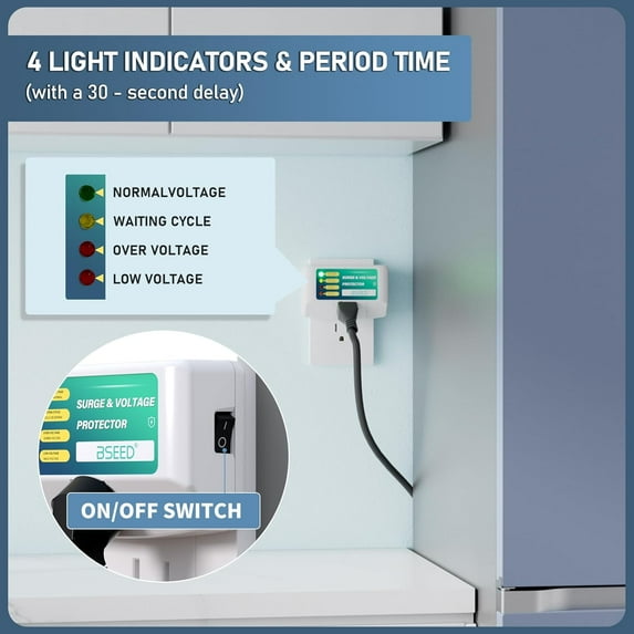 JUNCHI-Single Outlet Surge Protector for Refrigerator, Voltage ...