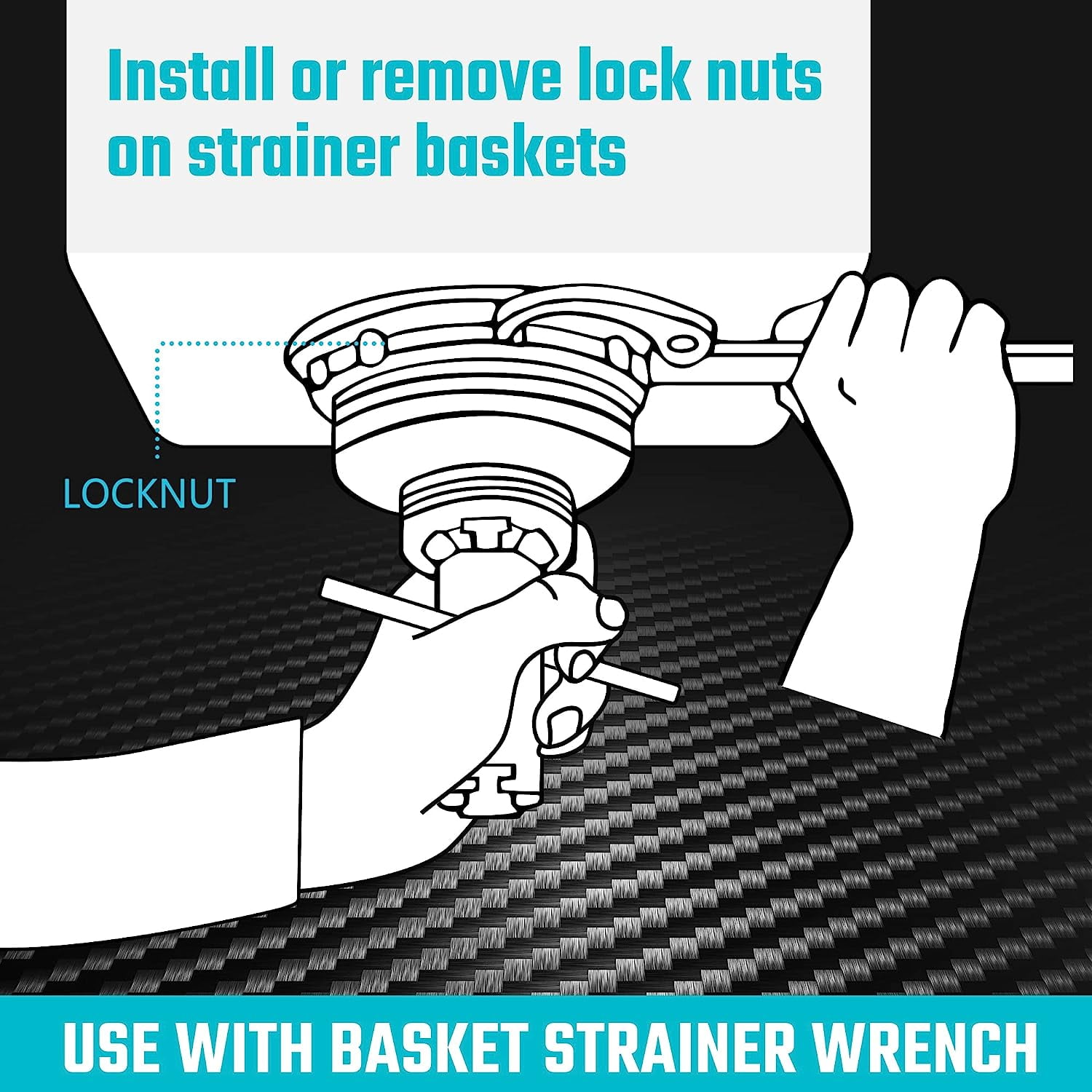 JUNCHI-Sink Strainer Lock Nut Wrench, Adjustable up to 4-3⁄4" Capacity ...