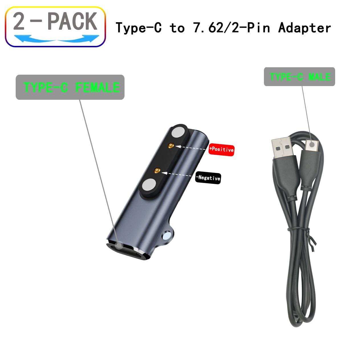 JUNCHI-Smart Watch Accessories 2 Pin Magnetic Suction Replacement ...