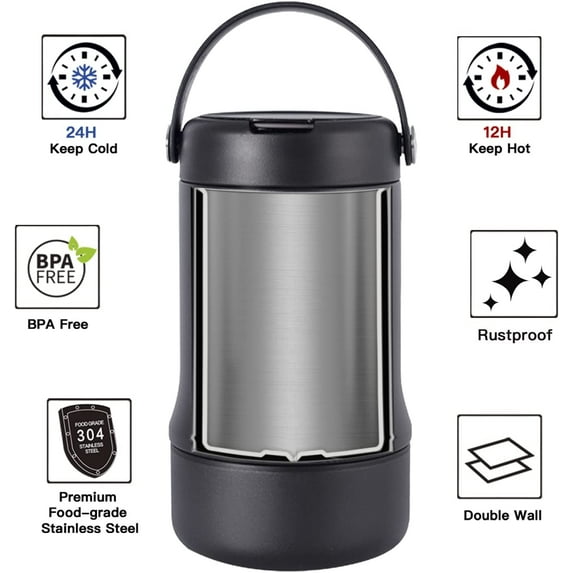 JUNCHI-Soup Thermo with Foldable Spoon and Bowl 20oz, All-in-one ...