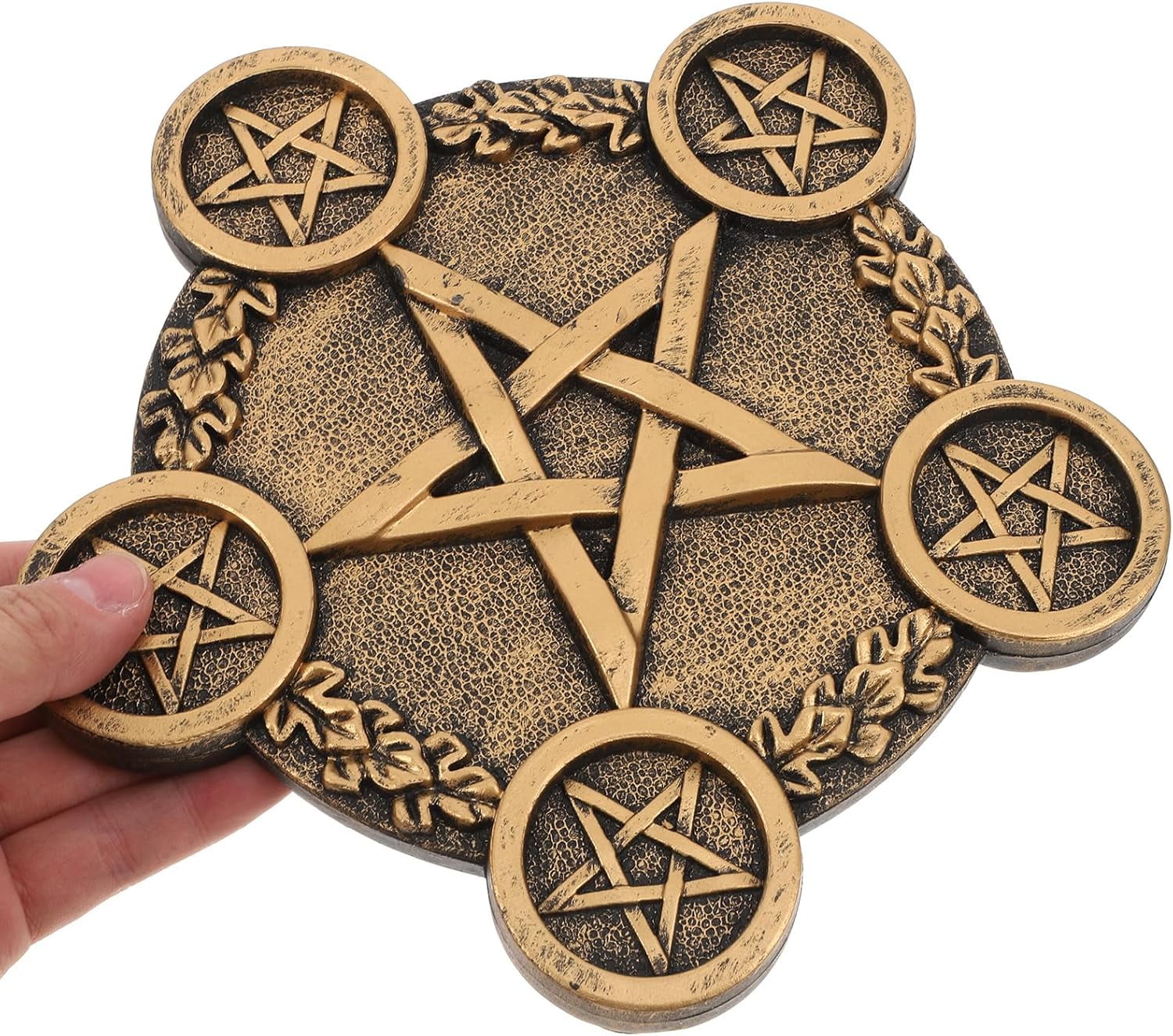 JUNCHI-Star Candle Holder Astrology Pentacle Altar Plate Resin Tealight ...