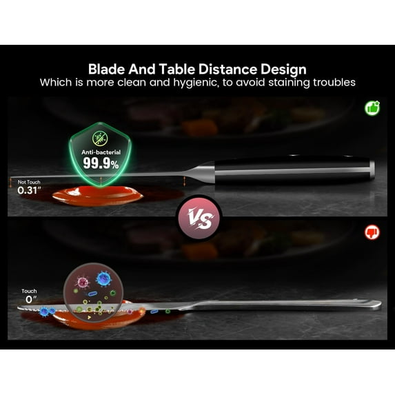 JUNCHI-Steak Knives Set of 4, 4.5 Inch Non Serrated Dinner Knife ...