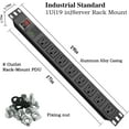 JUNCHI-Surge Protector Power Strip 1U Rack Mount PDU,8 Wide-Spaced ...