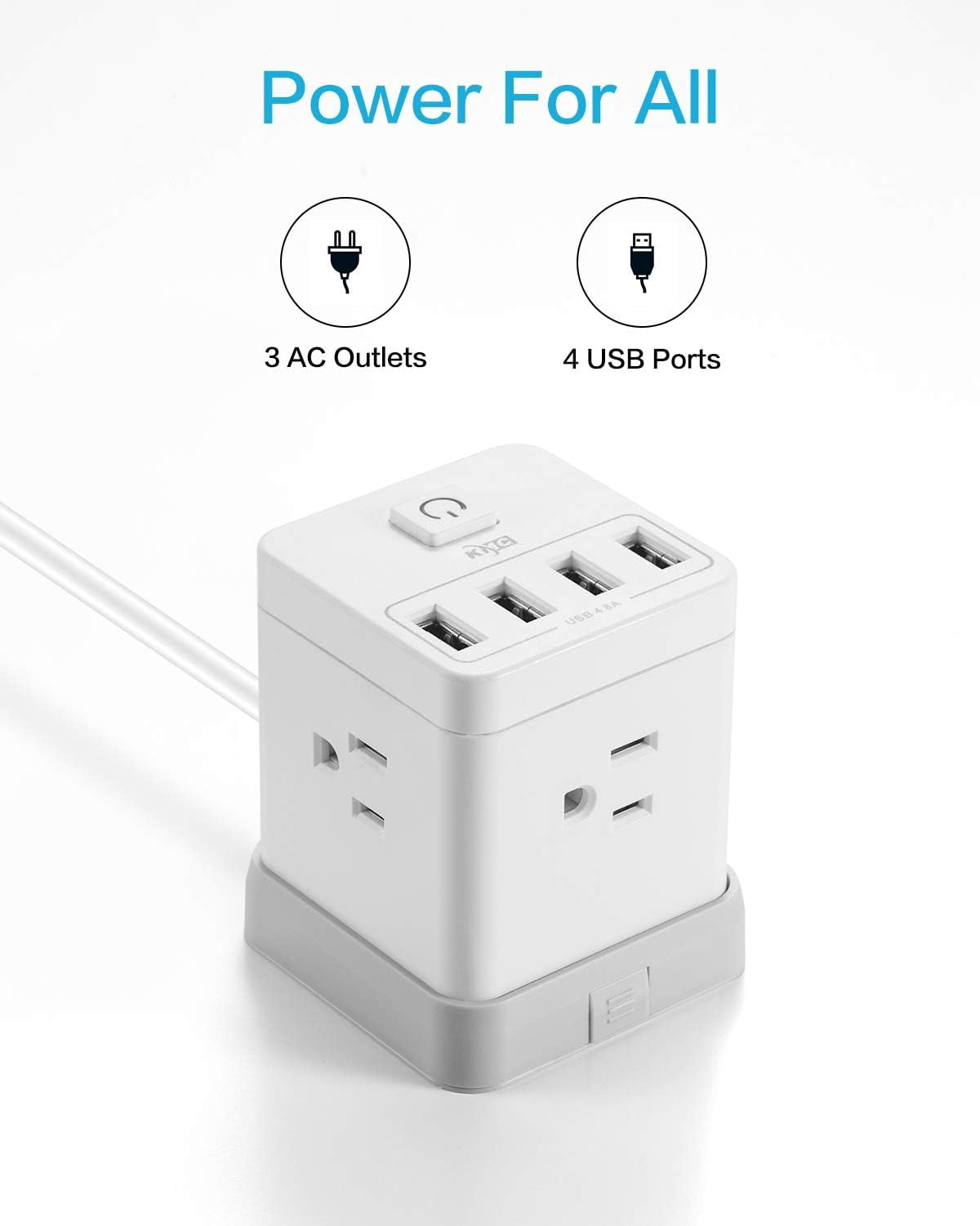 JUNCHI-Surge Protector Power Strip, Cube Portable Power Outlet with 4 ...