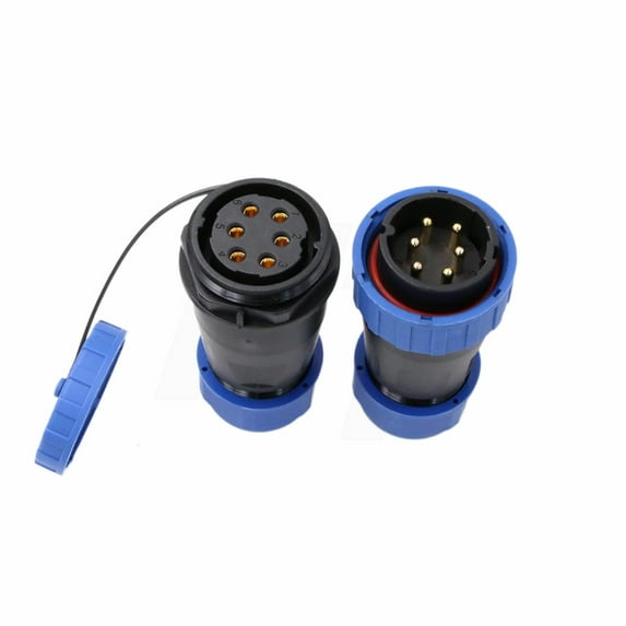 JUNCHI-TY28 6 Pin 25A Aviation Waterproof Screw Crimp Connector Male ...