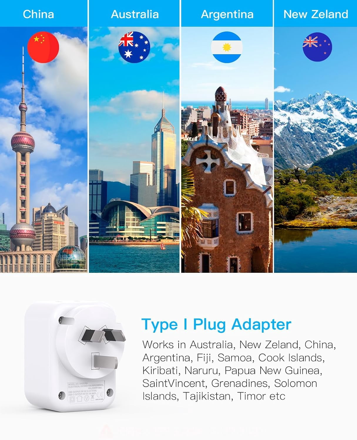 JUNCHI-US to Australia New Zealand Power Plug Adapter, Australia Travel ...