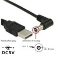 JUNCHI-USB 2.0 Type A Male to 5.5 x 2.5mm DC 5V Power Plug Barrel ...