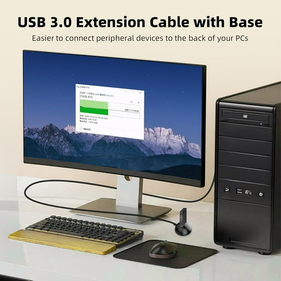JUNCHI-USB 3.0 Extension Cable for Desktop, 5FT / 1.5m 5Gbps Dock ...
