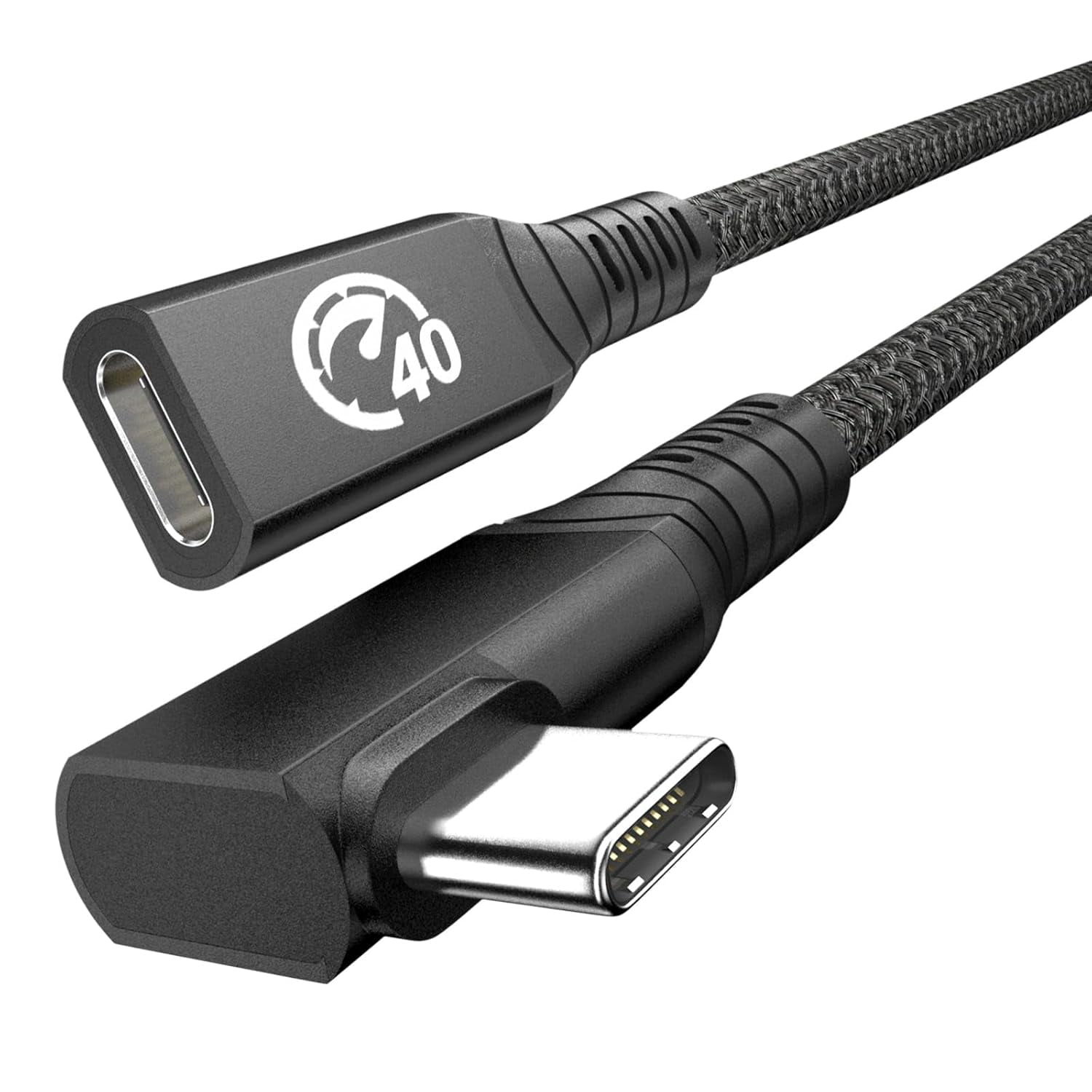 JUNCHI-USB 4 Extension Cable 240W 2FT, Right Angle Thunderbolt 4/3 ...
