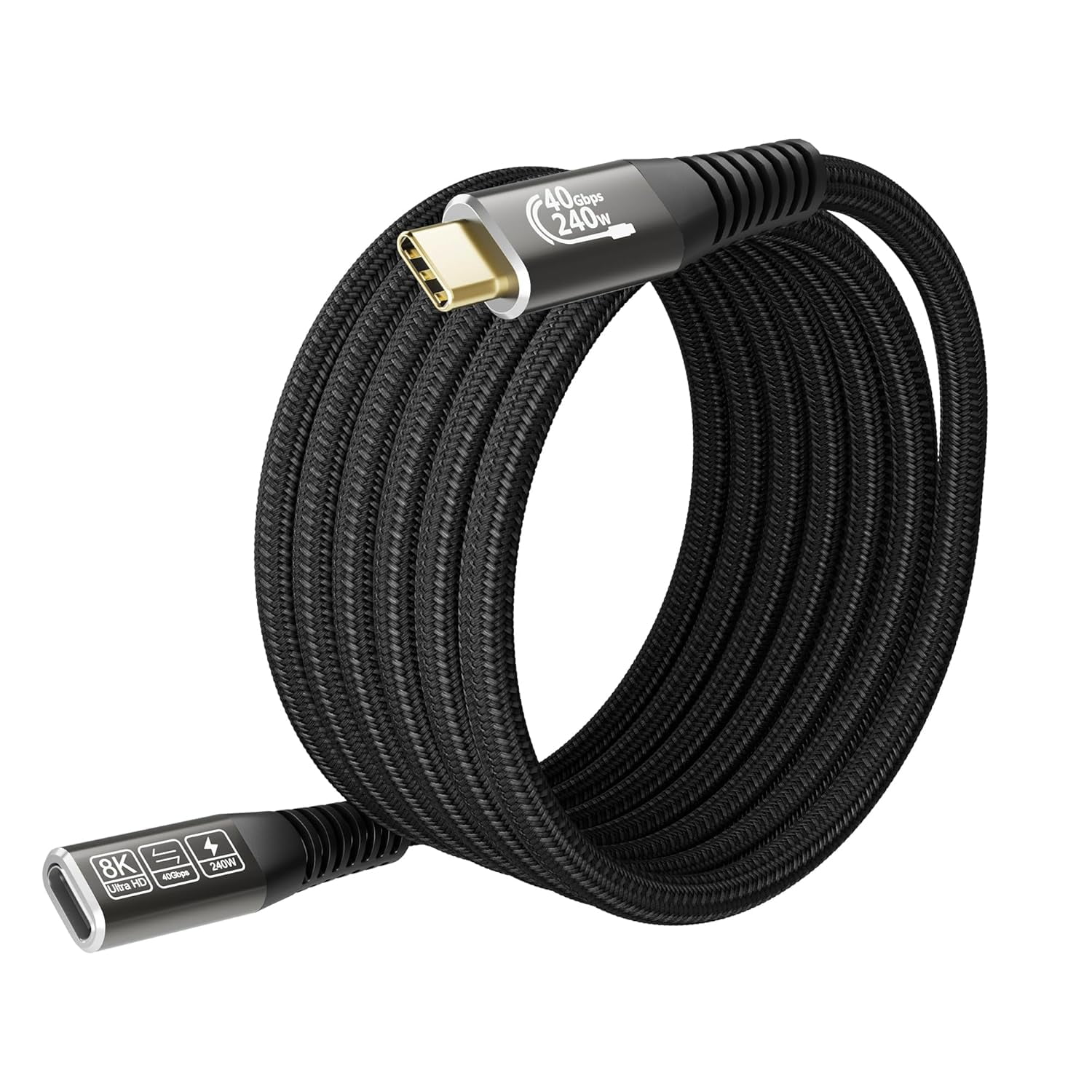 JUNCHI-USB-C for Thunderbolt 4 Extension Cable 40Gbps Data Transfer ...
