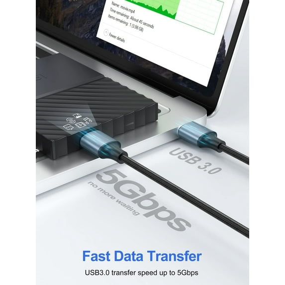 JUNCHI-USB Cable 1FT 5-Pack, Short USB A Male to Male Cable Double ...