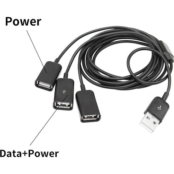 JUNCHI-USB Splitter Y Cable,3 in 1 USB 2.0 A Male to 3 Female Jack Data ...